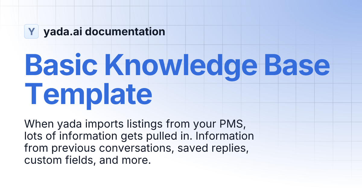 Basic Knowledge Base Template | yada.ai documentation
